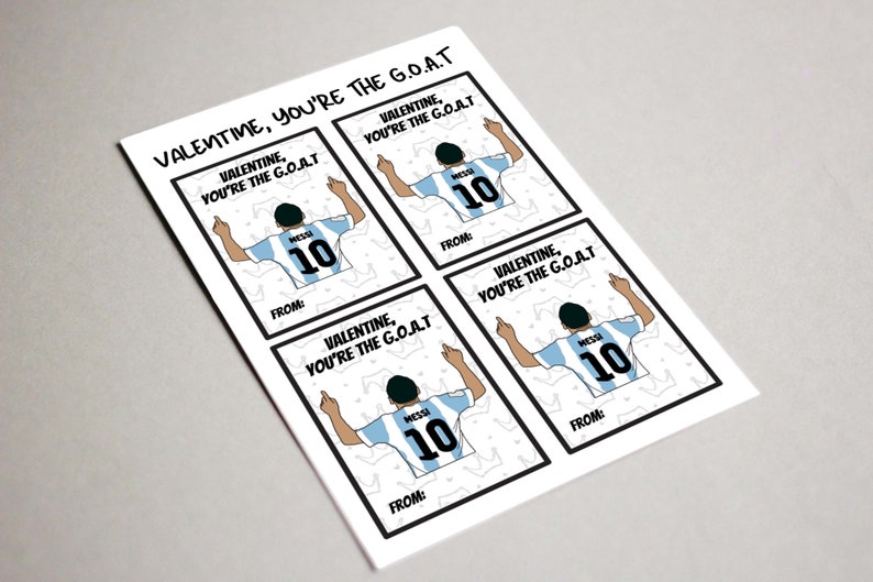 Messi Valentines Day Printable Card Valentine Youre the - Etsy