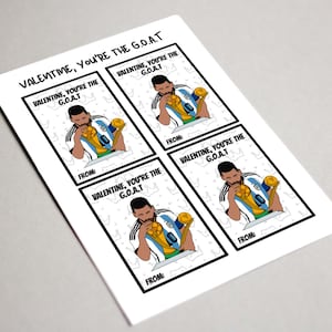 Messi Valentines Day, Printable Card, Valentine You’re the Greatest of ...