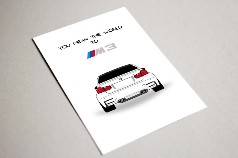 BMW F80 M3 Printable Card You Mean the World to M3 BMW Card - Etsy