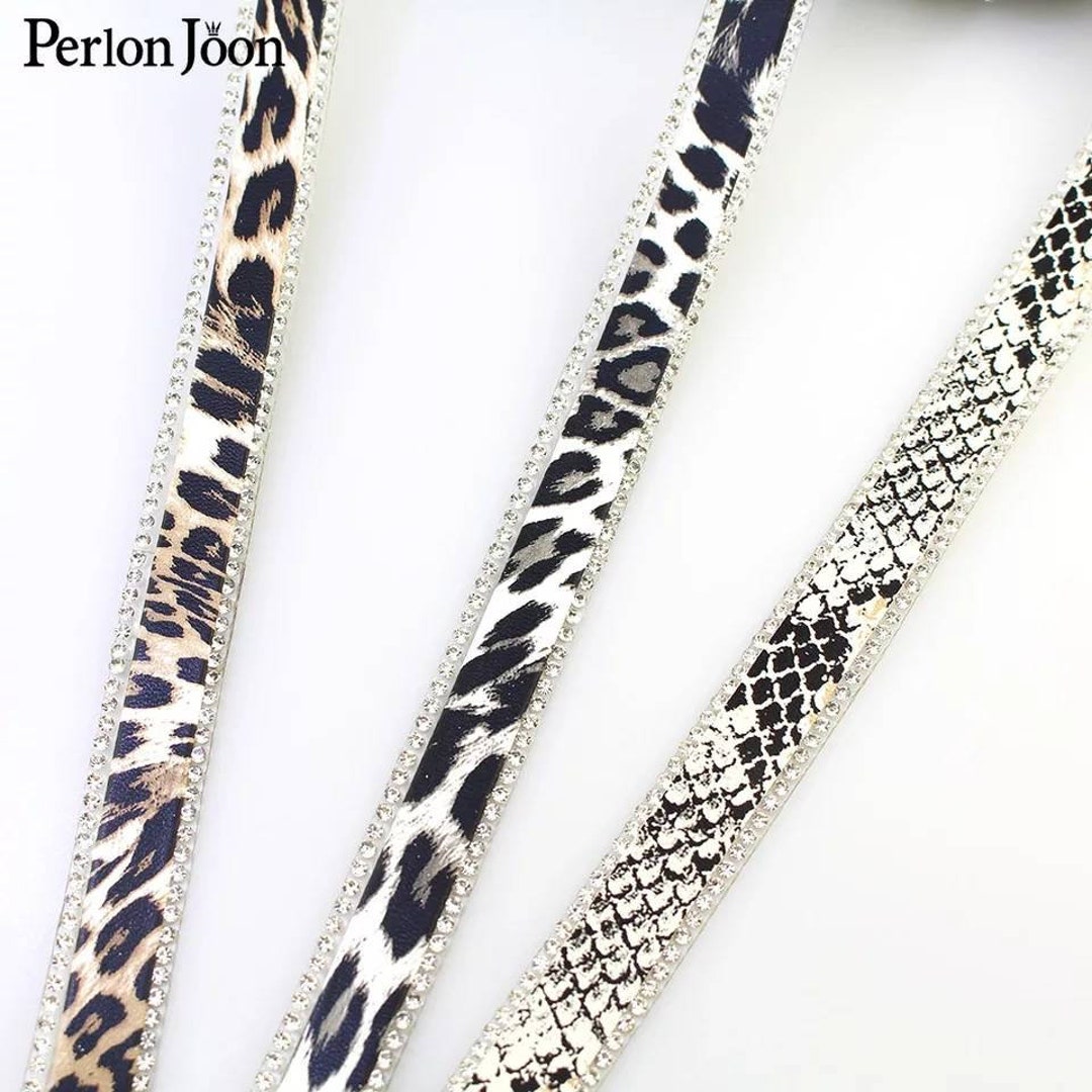 Rhinestone Leopard & Snakeskin Trim: Hot Fix Animal Print Applique - Etsy