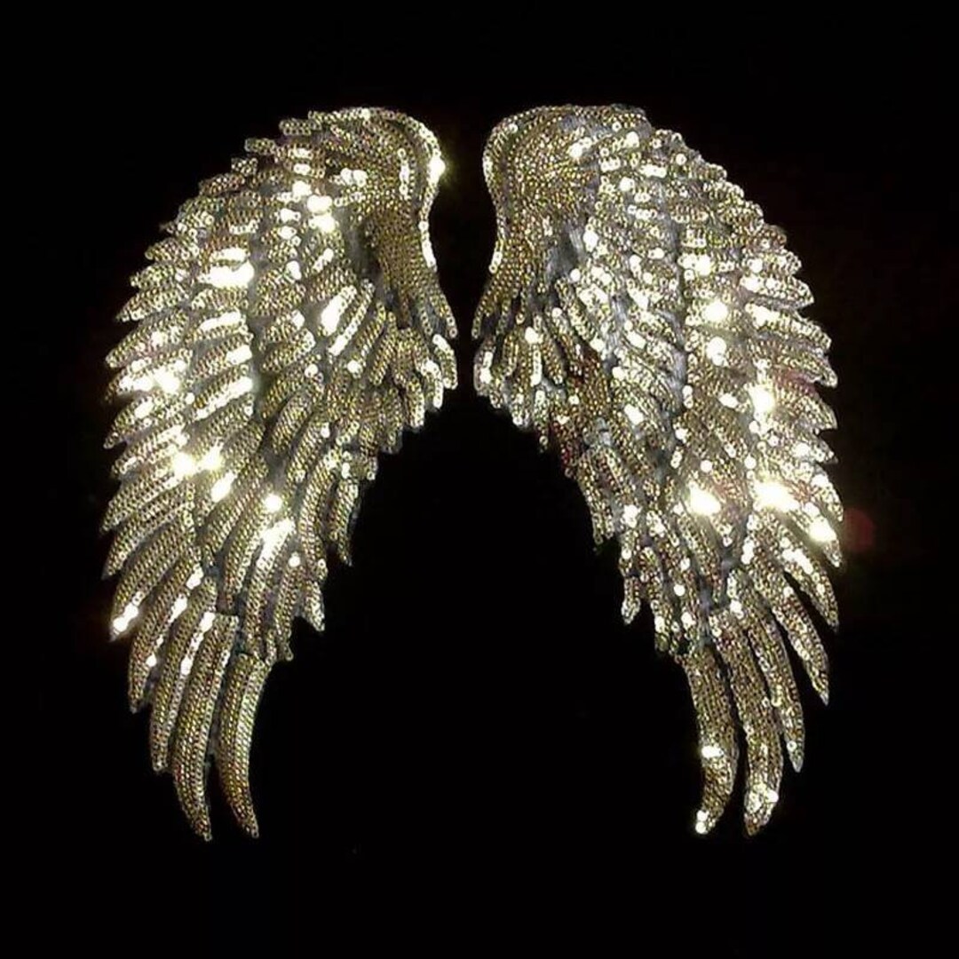 Sequin Angel Wings Patch: Hotfix Iron-on Applique (35cm X 16.5cm) - Etsy