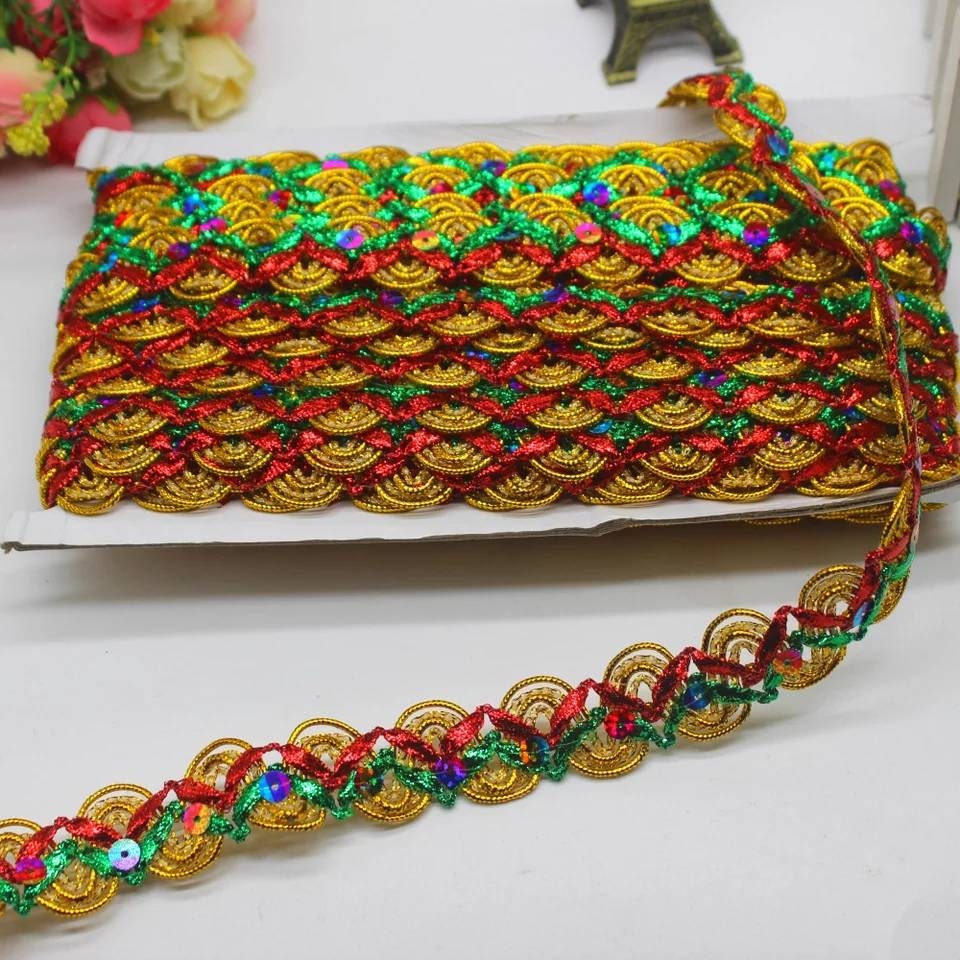 Gold SEQUIN TRIM 12-24 YARDS Silver Sparkly Trim Metallic - Etsy