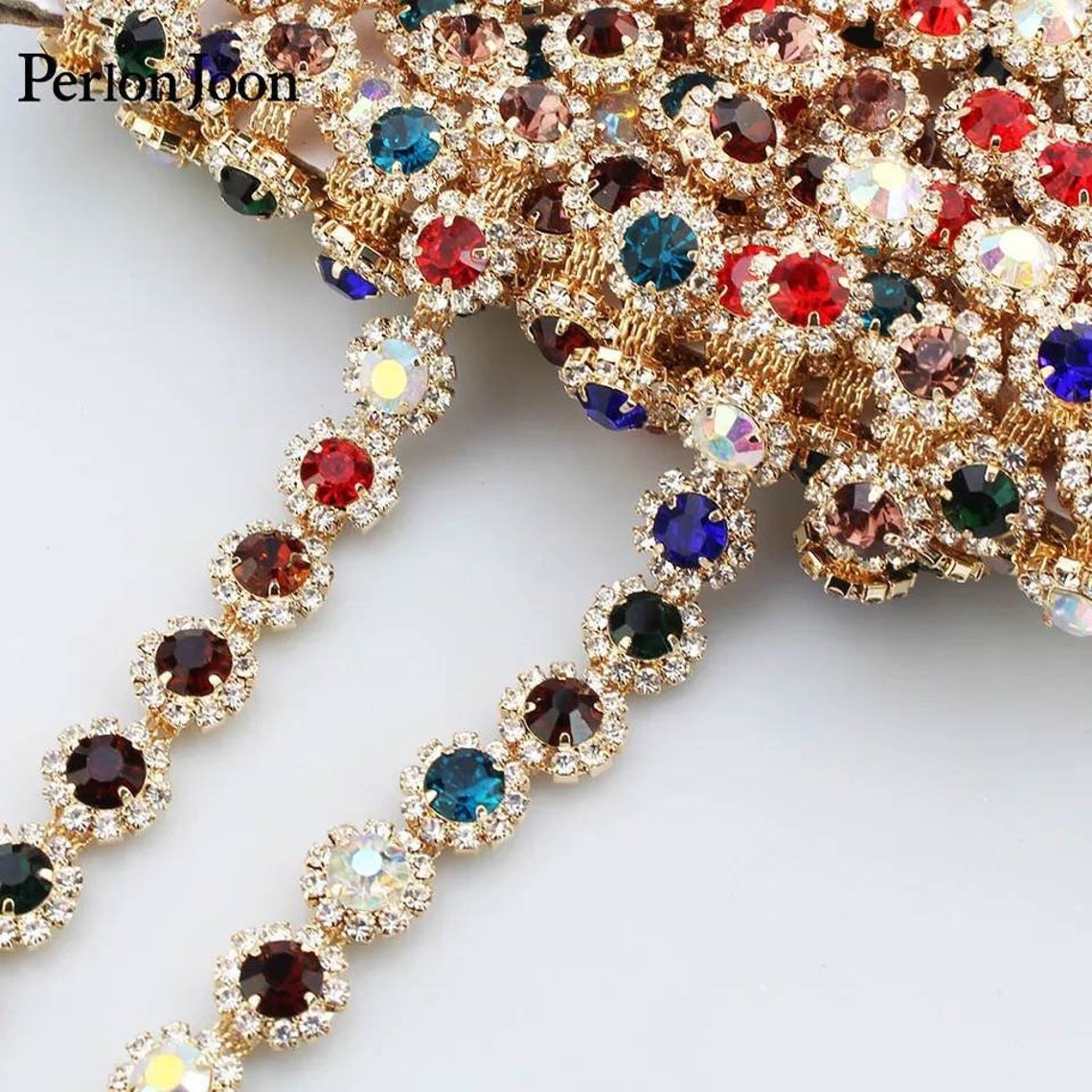 Rhinestone Colourful Multicolour 1-5 YARDS Trim Sparkling - Etsy