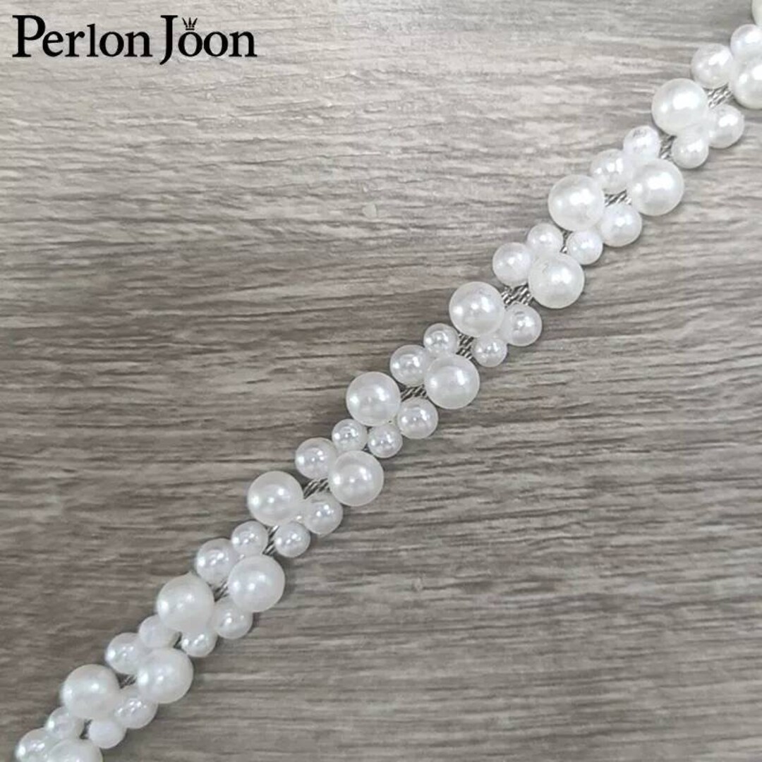 Pearl Row Sash 1-5 YARD Applique Trim Circle Horse Eye Wedding Bridal ...