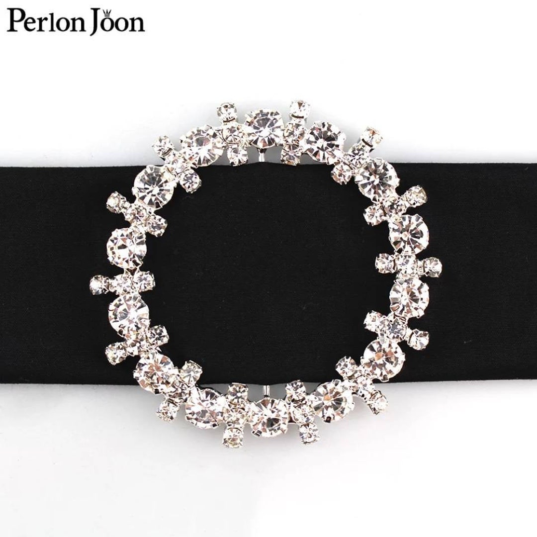 Belt Buckle Napkin Holder Rhinestone Waistline SASH Wedding Circle TRIM ...