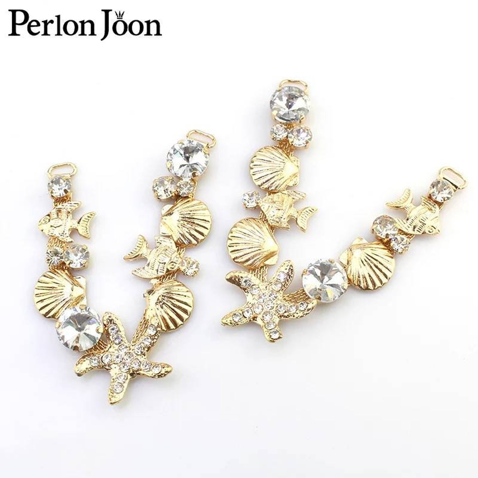 Seashell Starfish Flip Flops Making Beach Shoe Parts Ocean | Etsy