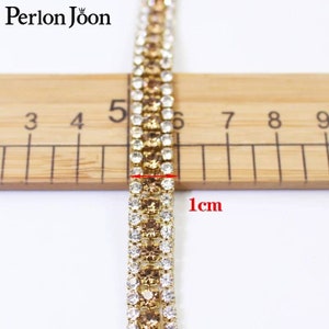 HOT FIX 3 Row 1-5 YARDS Colorful Bright Trim Rhinestone Iron on Hotfix ...