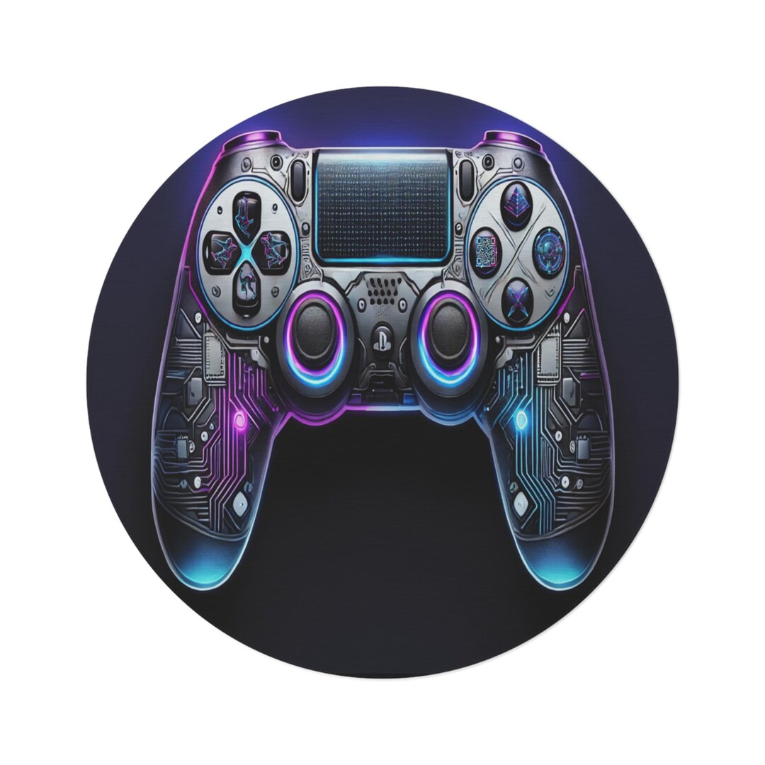 Gamer Gaming Controller Round Rug - Stylish Area Mat for Video Game ...