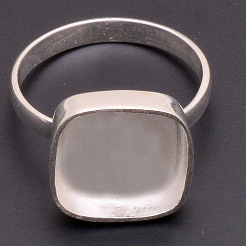 925 Sterling Silver Round Blank Bezel Cup Ring Round | Etsy