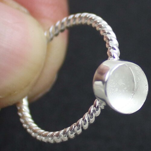 925 Sterling Silver Round Blank Bezel Cup Ring Round | Etsy