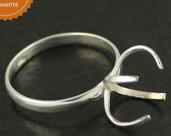 Sterling Silver Ring Setting Handmade Stackable Claw Setting - Etsy