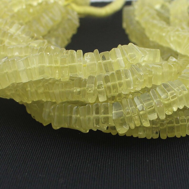 Natural Lemon Topaz Smooth Cube Heishi Square Gemstone Loose | Etsy