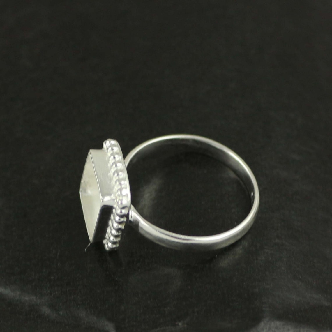 925 Sterling Silver Square Bezel Blank Cup Ring Setting - Etsy