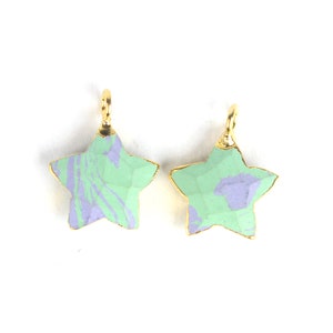 Blue Purple Mojave Turquoise Star Shape Electroplating Gold - Etsy