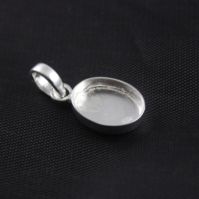 Sterling Silver Silver Plated Oval Bezel Blank Cup Pendant - Etsy