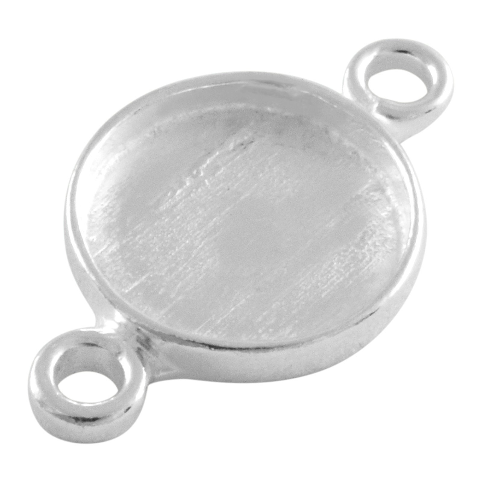 Sterling silver Connectors 925 silver Round Bezel blank | Etsy