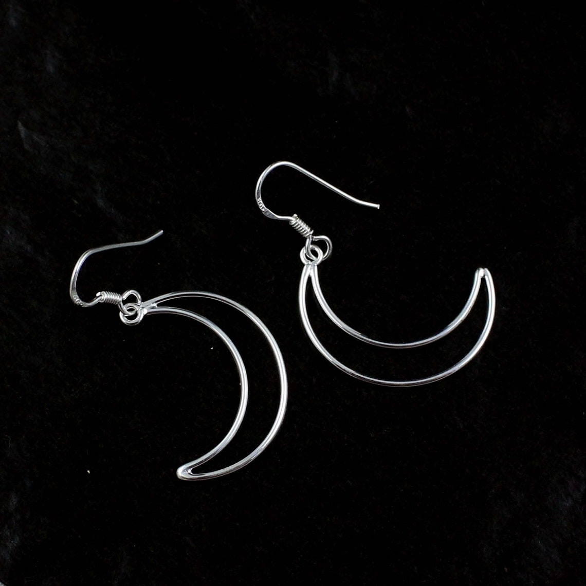 MINI MOON HOOP earrings crescent moon hoops celestial boho | Etsy