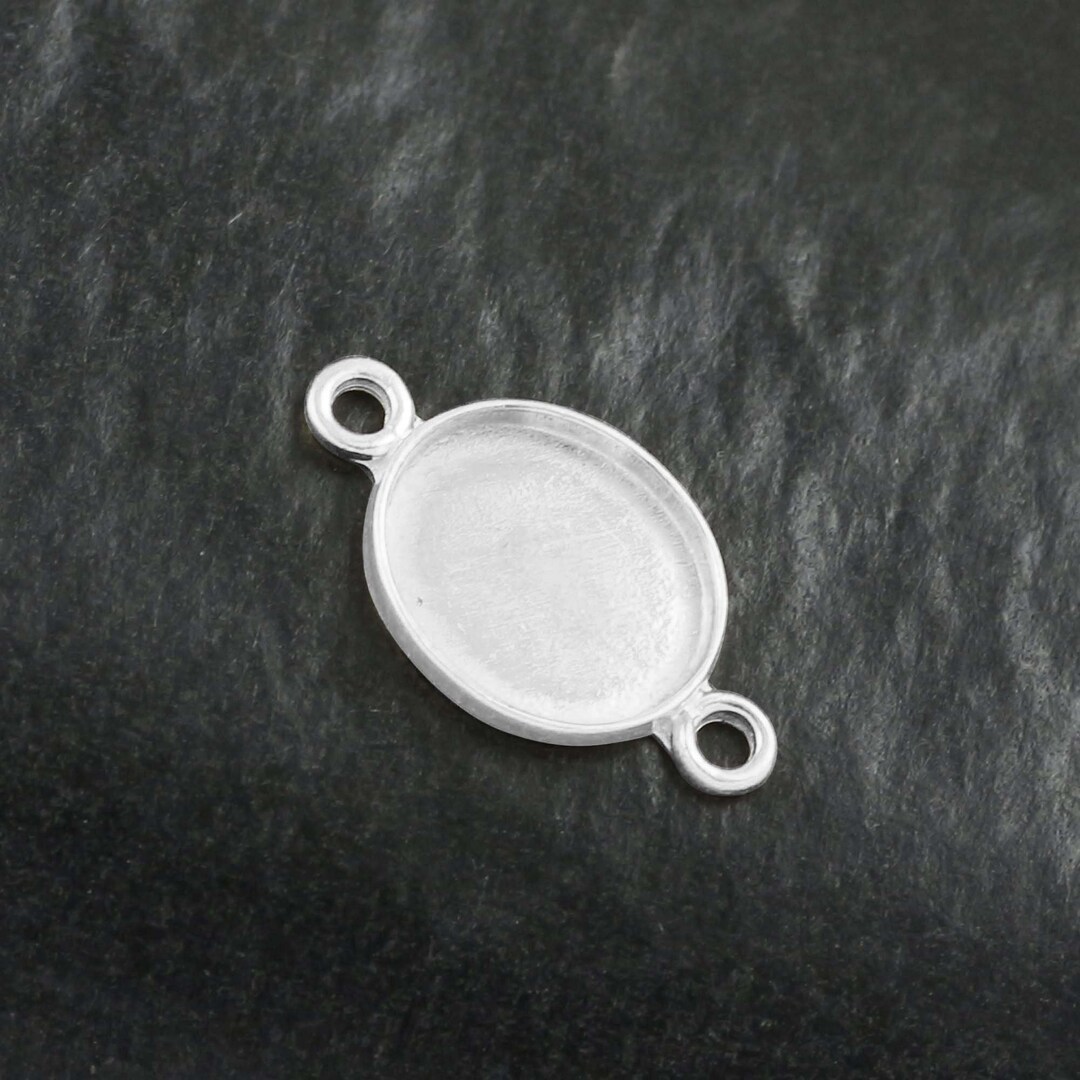Sterling Silver Connectors, 925 Silver Oval Bezel Blank Connectors ...
