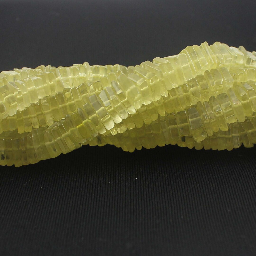 Natural Lemon Topaz Smooth Cube Heishi Square Gemstone Loose - Etsy