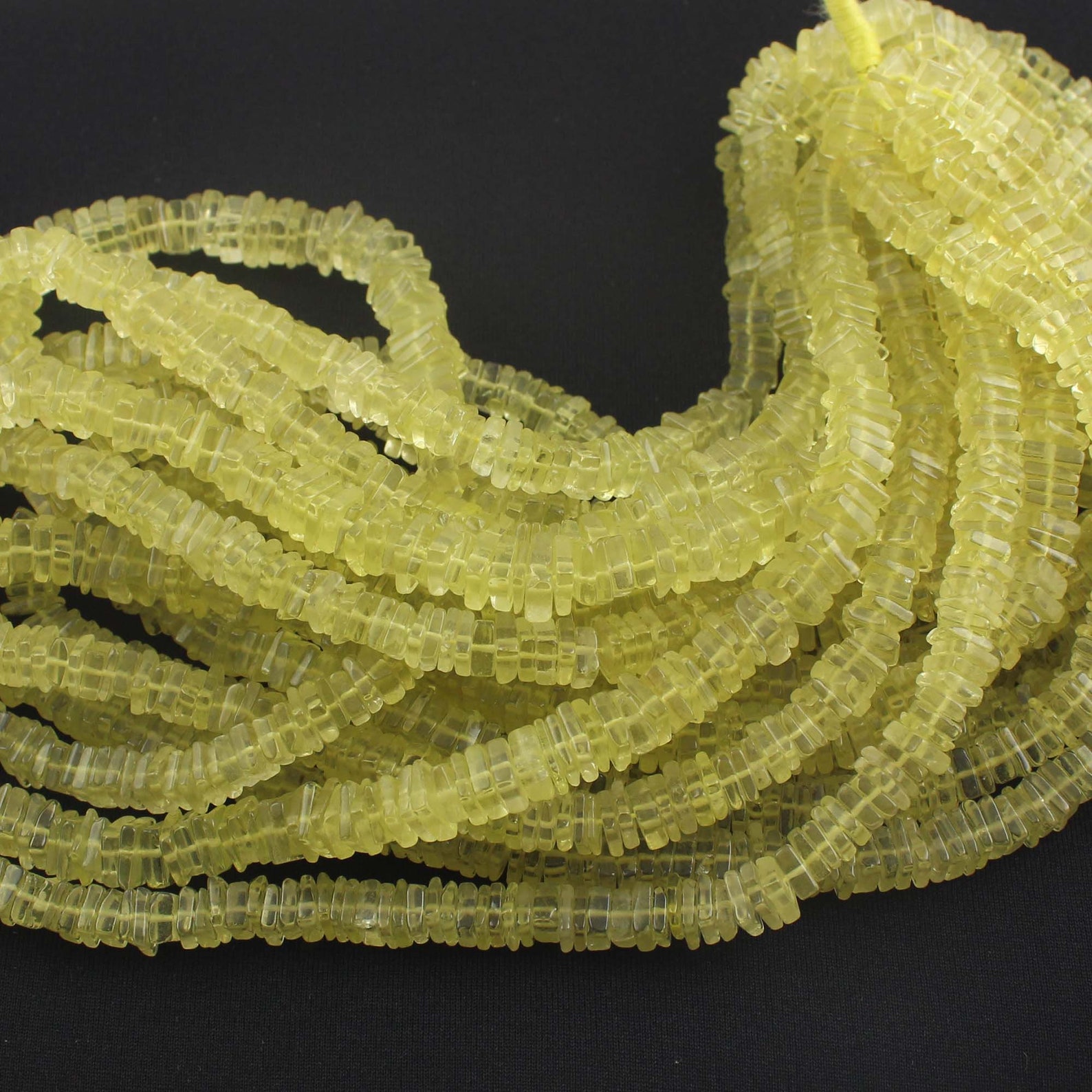 Natural Lemon Topaz Smooth Cube Heishi Square Gemstone Loose | Etsy