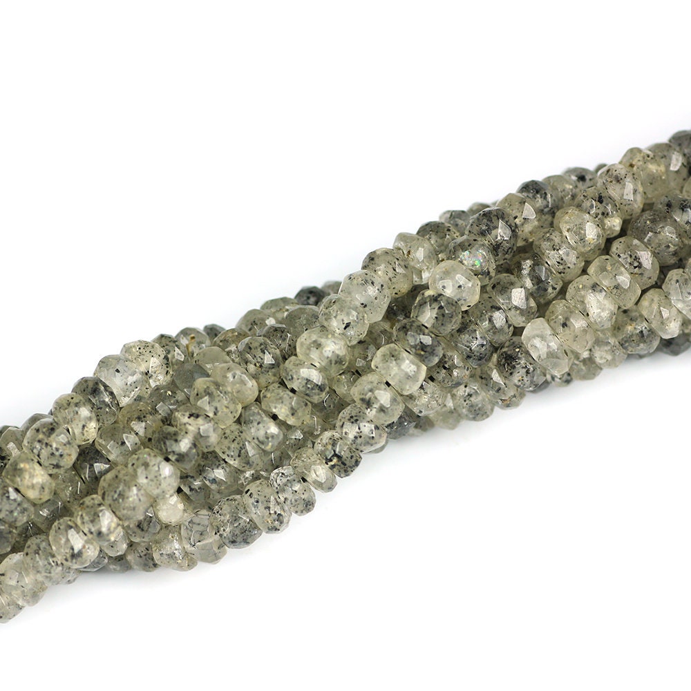 Natural Black rutile quartz Ruby roundel facet 5 mm 13 inches | Etsy