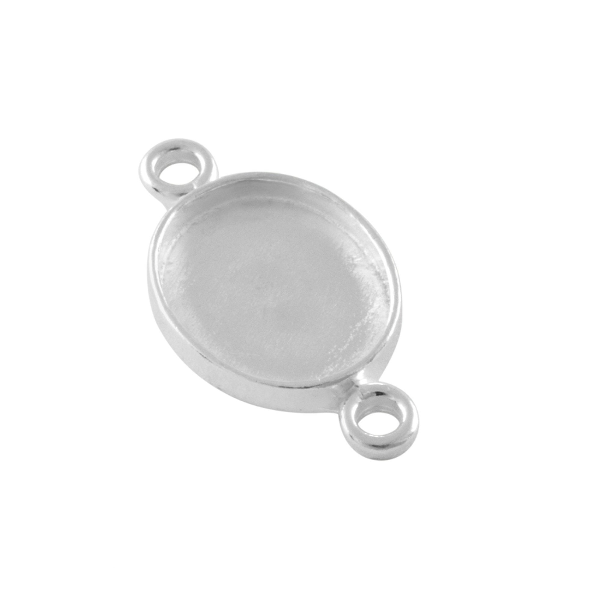 Sterling silver Connectors 925 silver Oval Bezel blank | Etsy