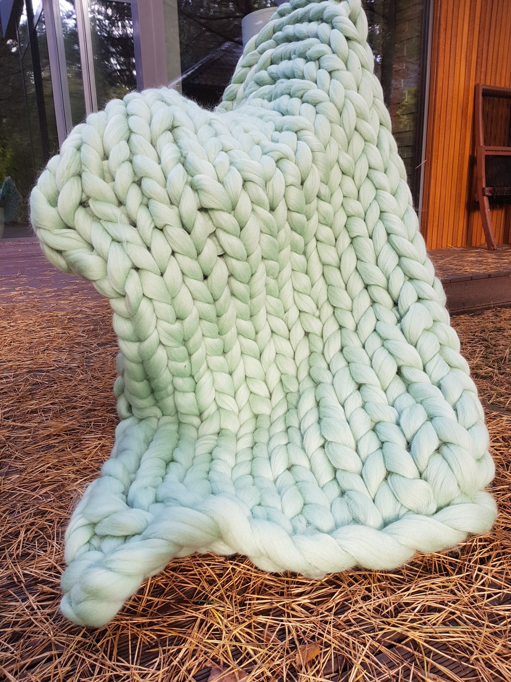 Mint Chunky Knit Throw Mint Chunky Knit Blanket Mint Wool - Etsy