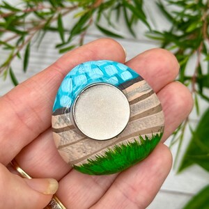 Set of 3 Hand Painted Rock Magnets- Wonky Cottages - Etsy