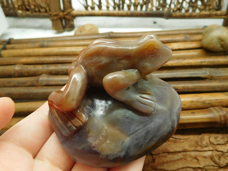 Indian Agate Gemstone Decoration. Frog Carving. Carving Animal | Etsy