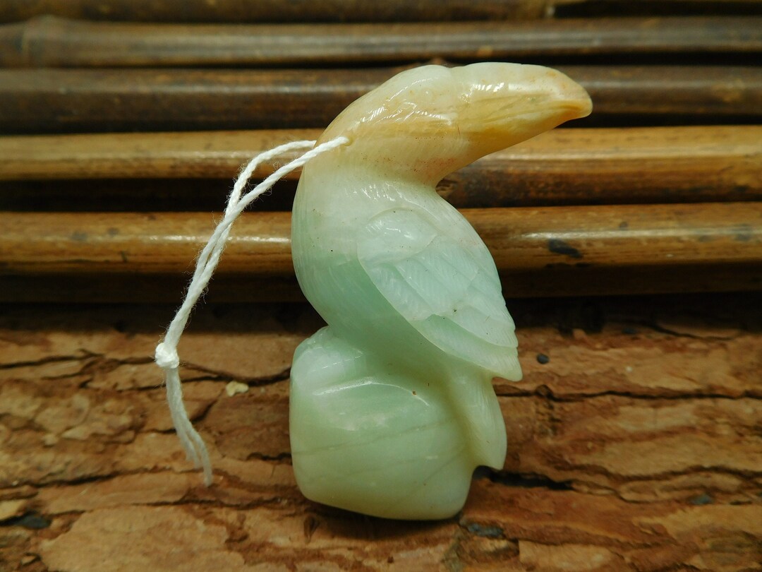 Amazonite Carving Raven Gemstone. Bird Pendant. Amazonite Jewelry ...