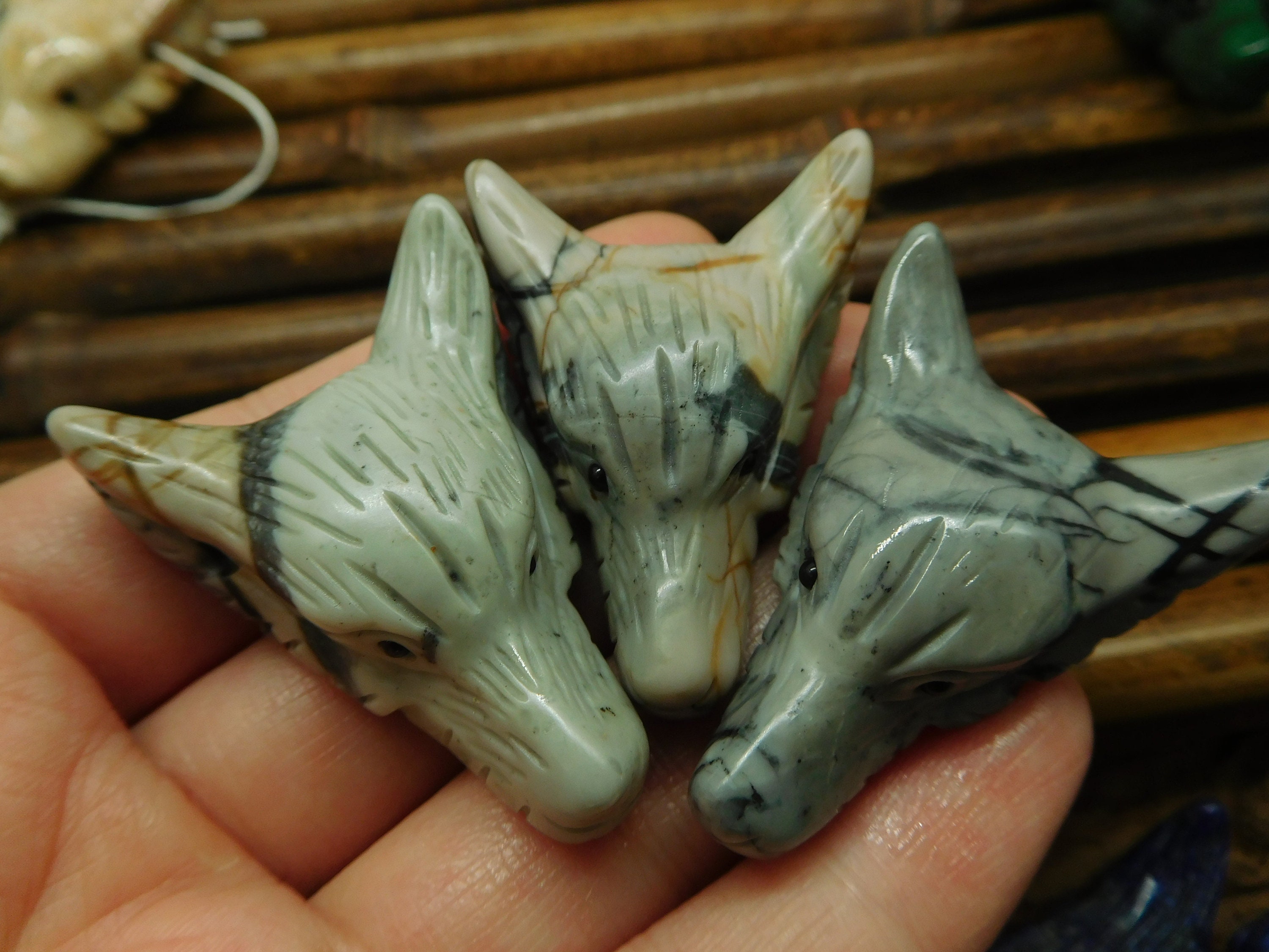 Wolf Head Bead. Picasso Jasper Wolf Jewelry. Howling Wolf | Etsy