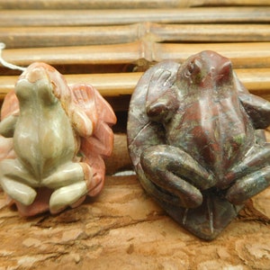 Carved Succor Creek Picture Jasper Frog. Fossil Jasper. Gemstone Frog ...