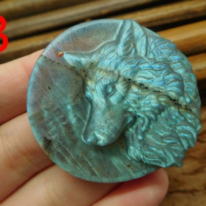 Carved Wolf Pendant. Carve Wolf Head. Carve Gemstone. - Etsy