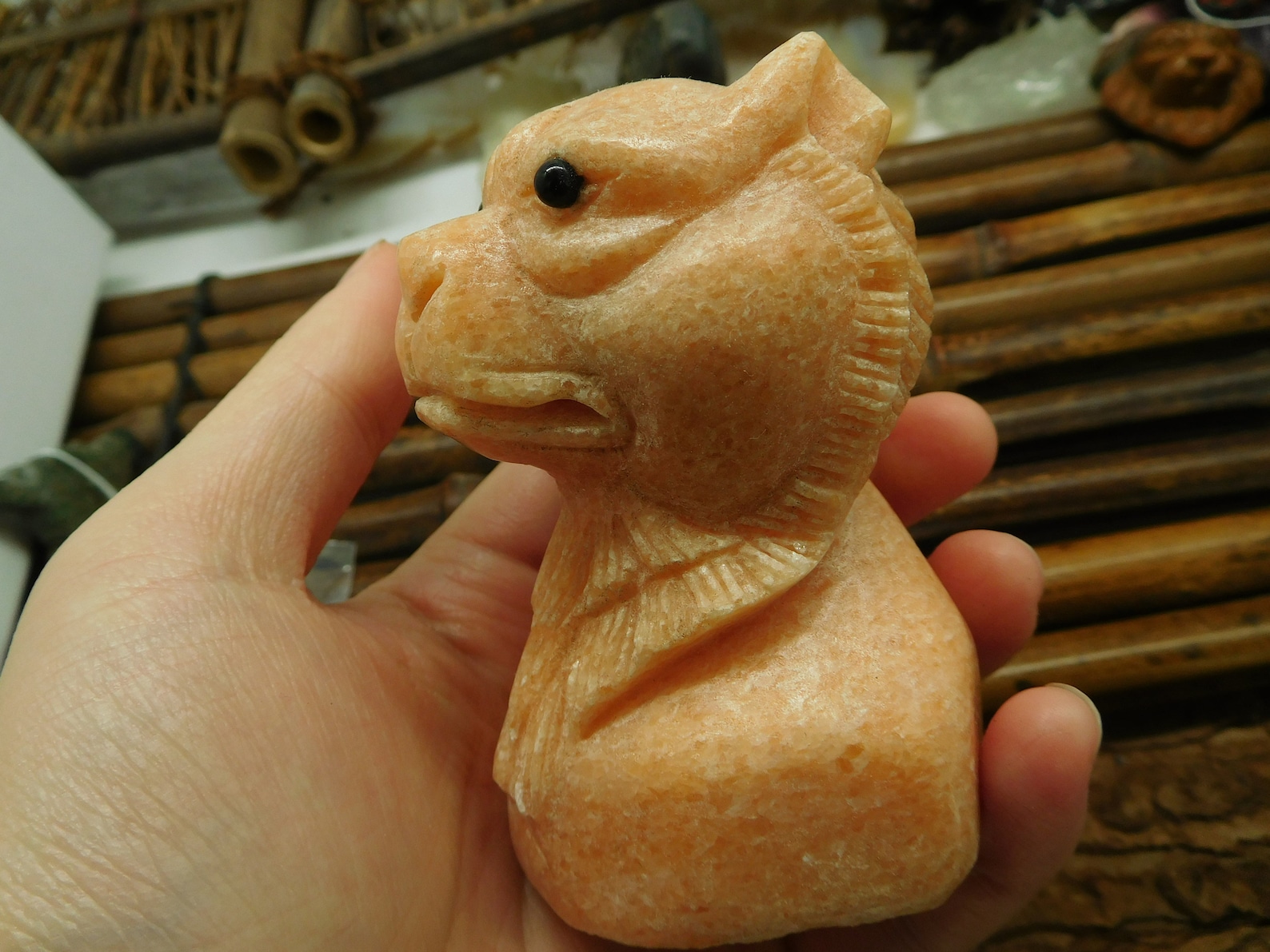 Handcarved Orange Jasper Wolf. Wolf Gift. Orange Gemstone Wolf. Wolf ...