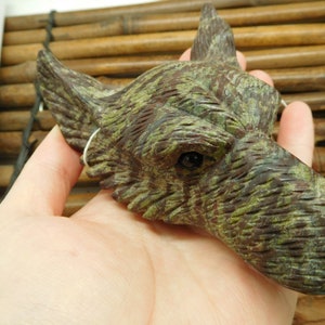 Carving Large Wolf Head. Gemstone Home Decoration. Wolf Totem ...