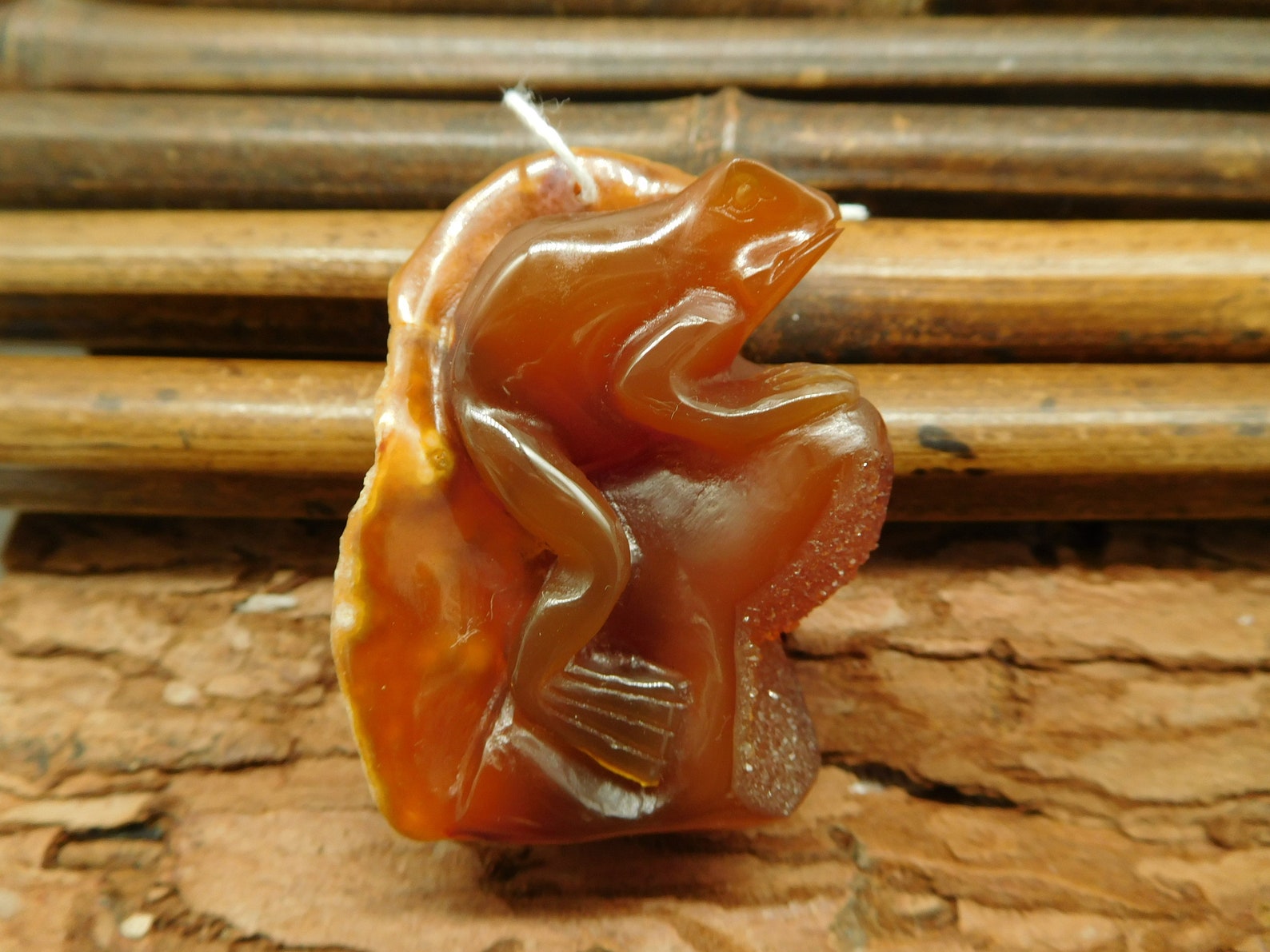 Red Agate Frog Carving Gemstone Pendant With Quartz. Handmade - Etsy