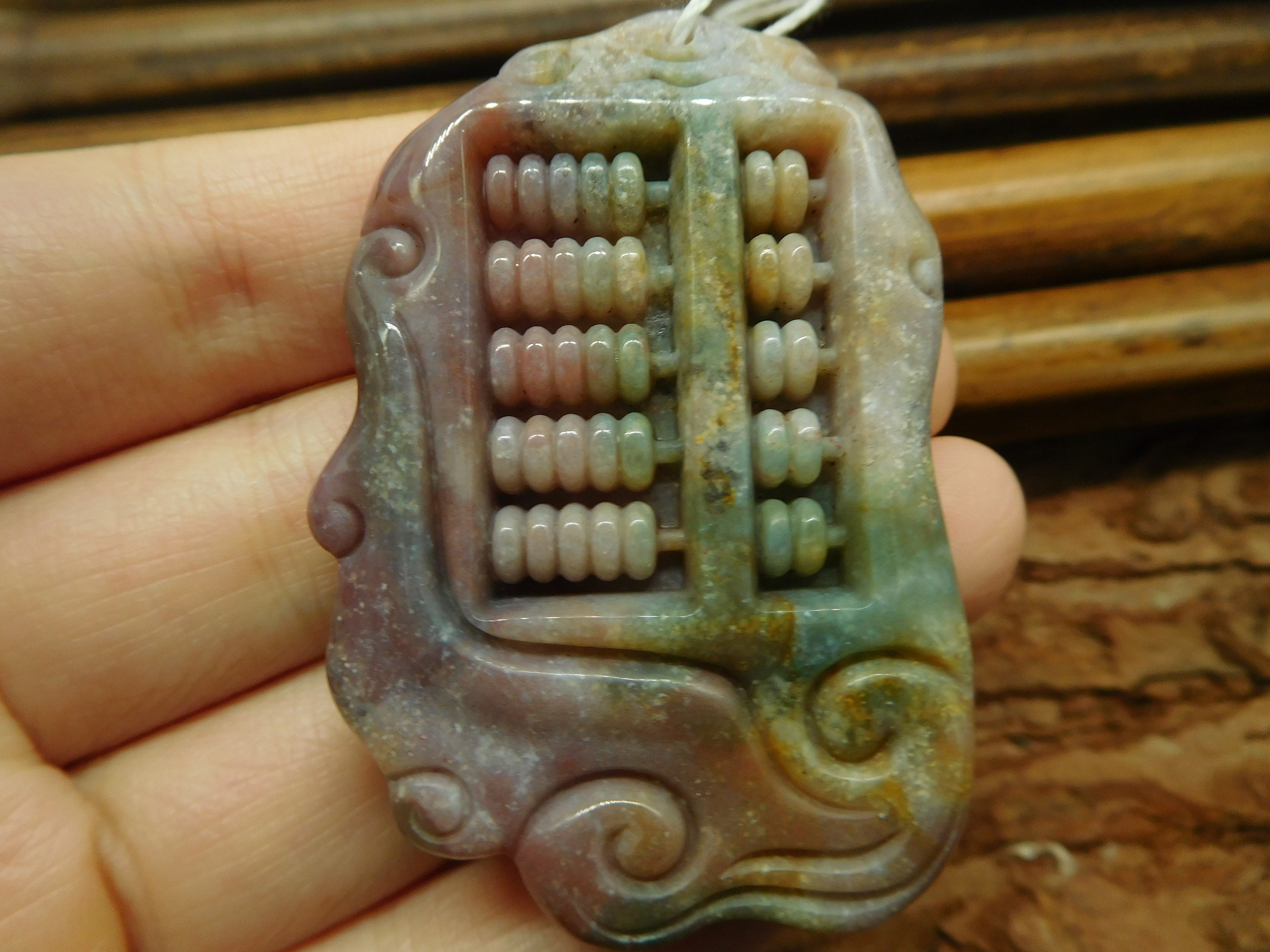 Carved Abacus Indian Agate Jewelry. Agate Pendant Natural | Etsy