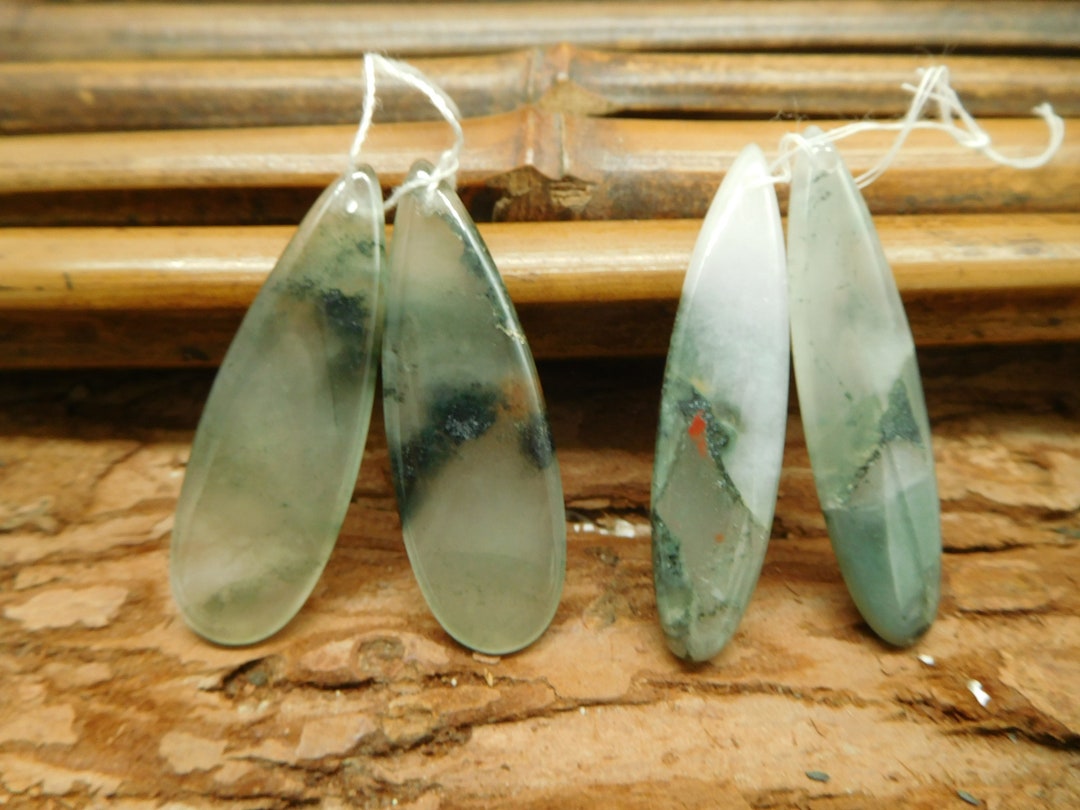 African Bloodstone Pair Gemstone Bead. Natural Teardrop Bead. Stone ...