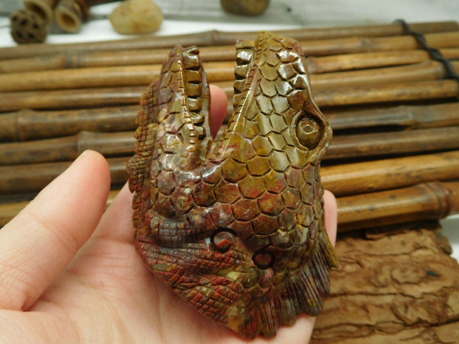Fancy Agate Gemstone Dinosaur Head Home Decoration. House Moving Gift ...