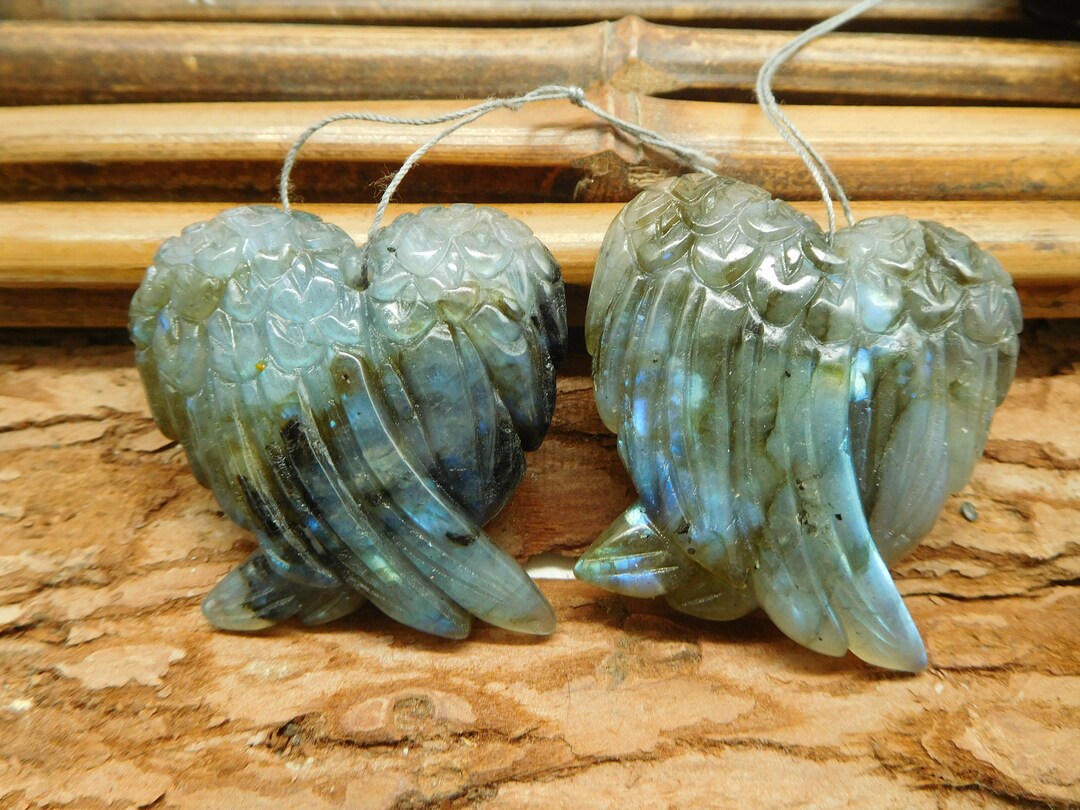 Labradorite Angel Wing Handmade Gemstone Jewelry Gift for Her. Carve ...