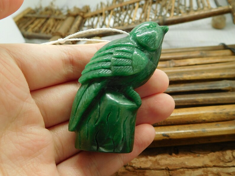 Carved Parrot Bird Pendant. African Jade Carving. Gemstone - Etsy
