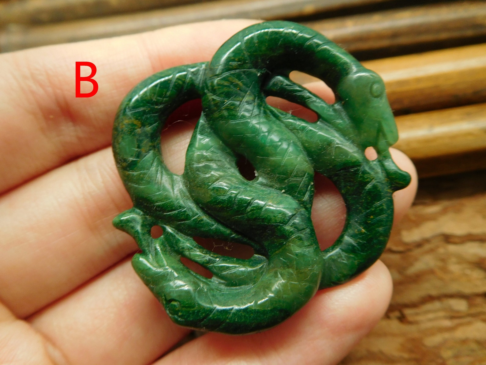 Handmade Gemstone Snake Pendant Bead C1222 - Etsy