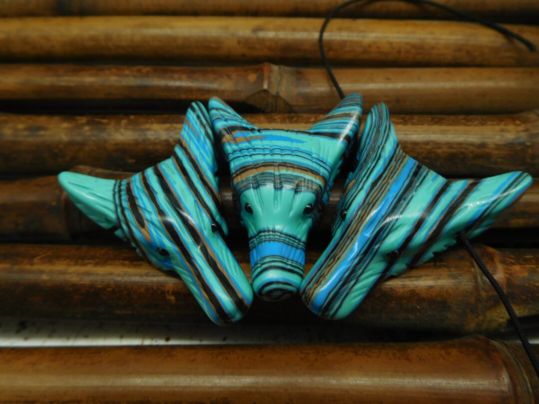 Carved Rainbow Jasper Wolf Pendant. Mix Color Gemstone. Rainbow Jasper ...