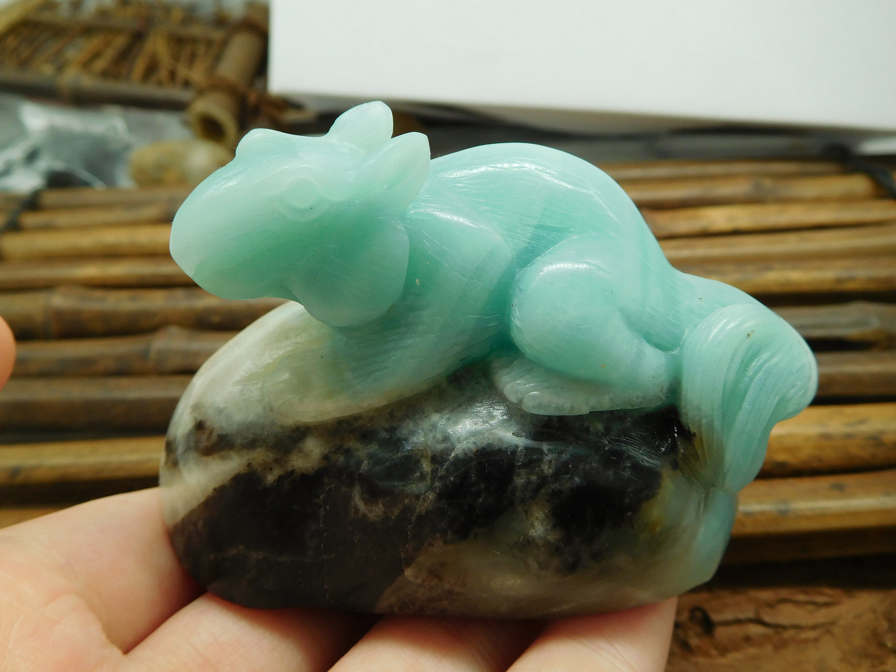 Carving Amazonite Squirrel. Squirrel Decor Carved Stone. | Etsy
