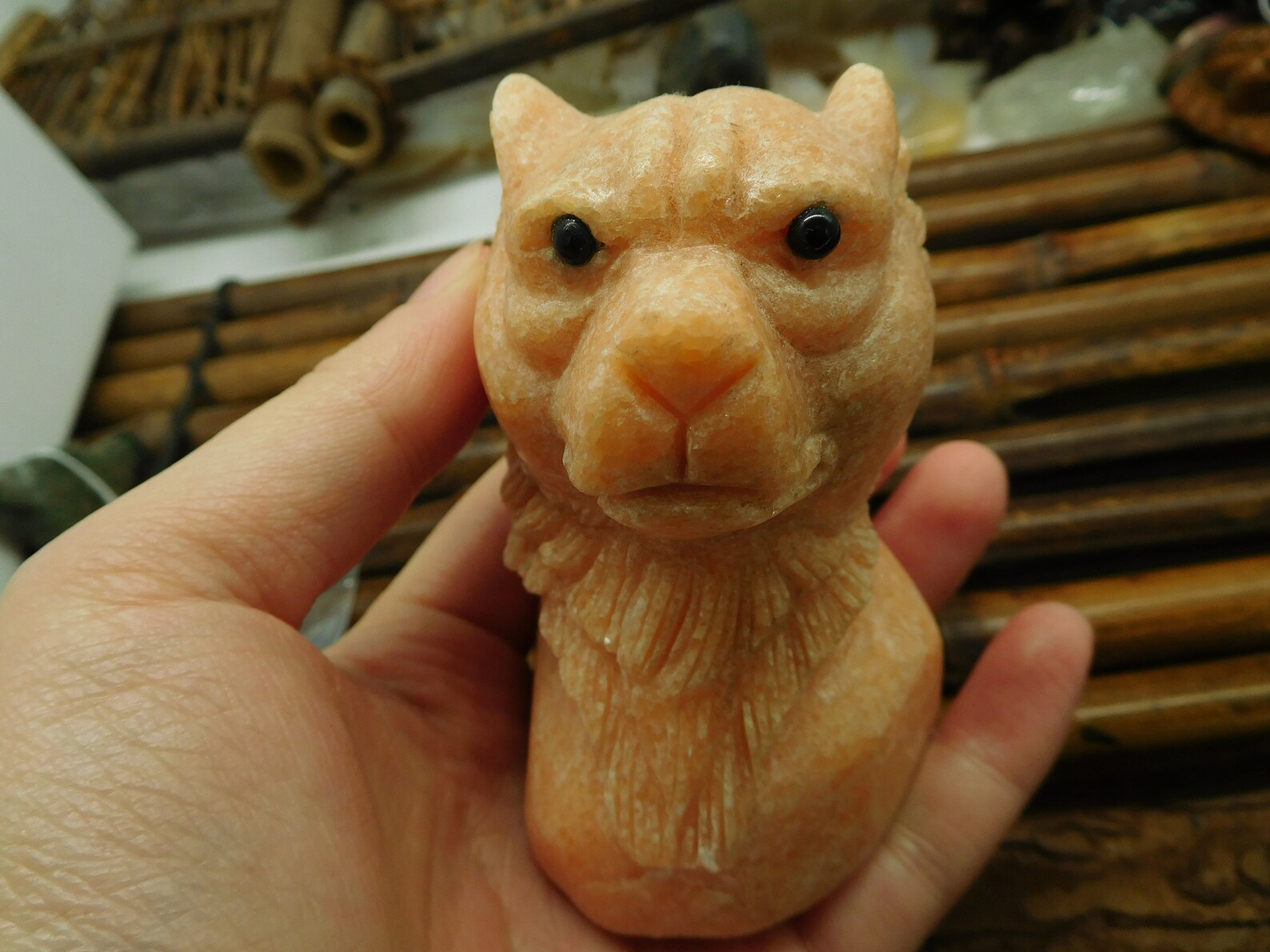 Handcarved Orange Jasper Wolf. Wolf Gift. Orange Gemstone Wolf. Wolf ...