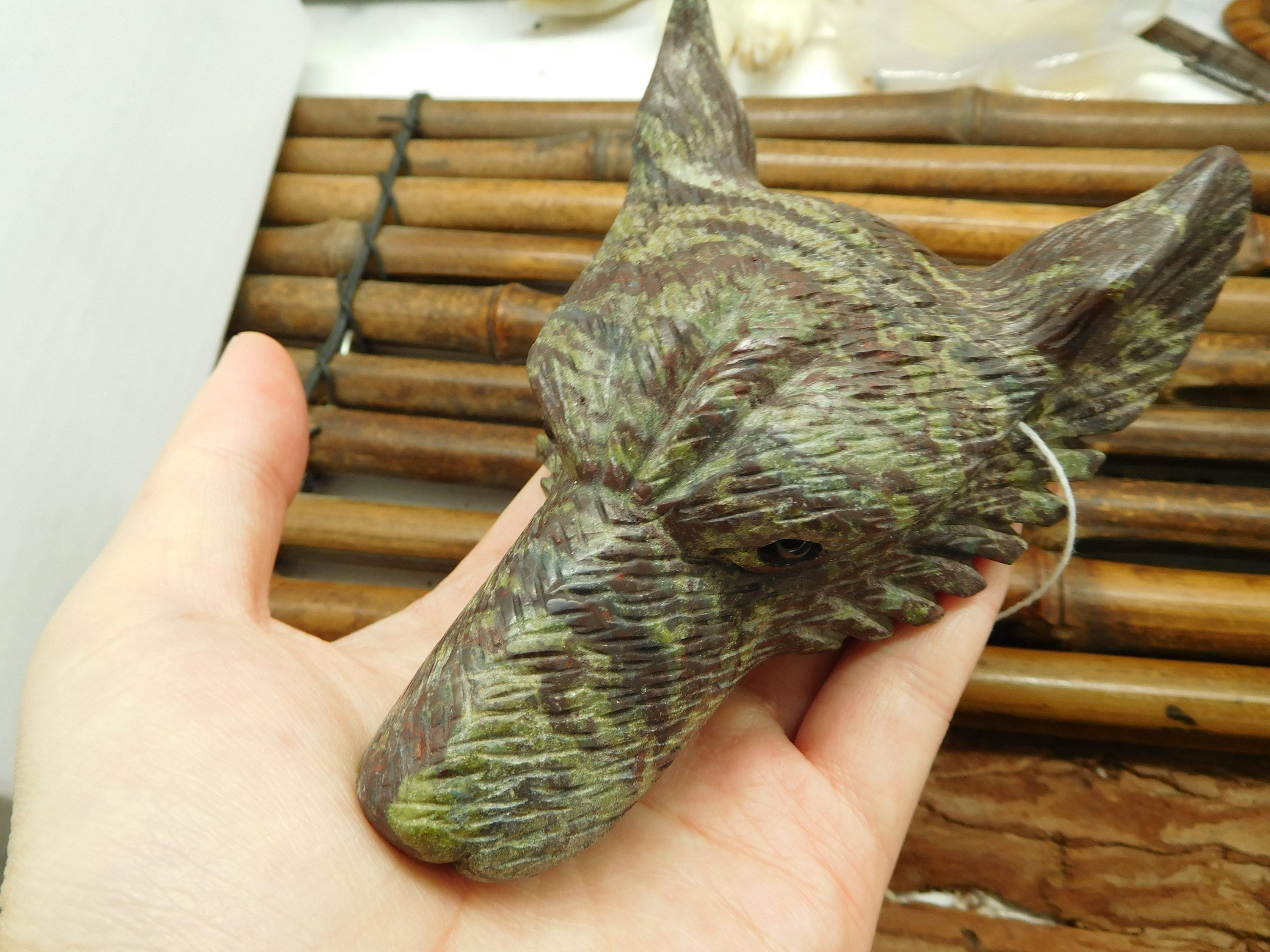 Carving Large Wolf Head. Gemstone Home Decoration. Wolf Totem. - Etsy