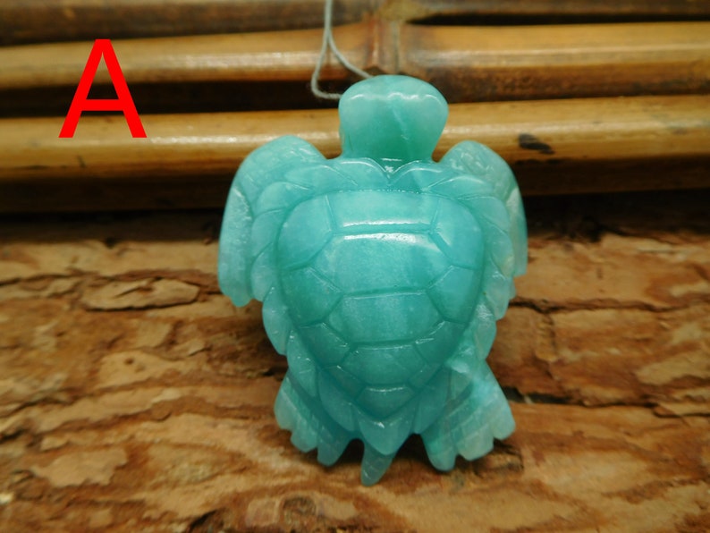 Carved Sea Turtle Pendant. Gemstone Carving. Amazonite Turtle - Etsy