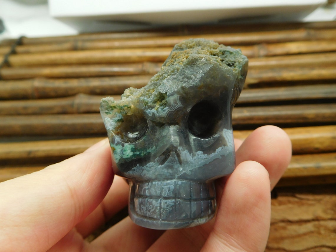 Indian Agate Gemstone Carving Skull. Unique Gemstone C0487 | Etsy