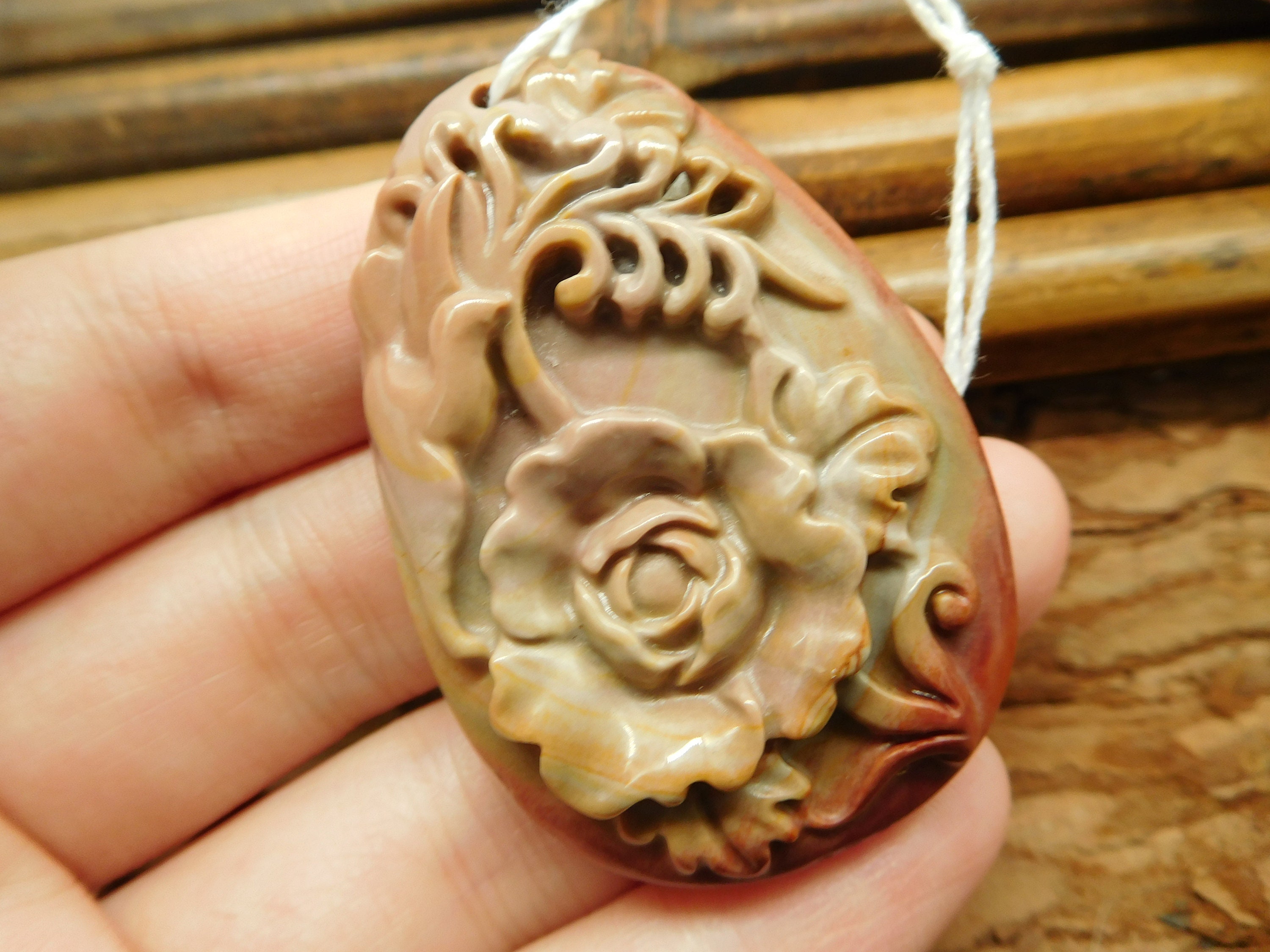 Handmade Flower Gemstone Bead. Natural Flower Jewelry Gift for Woman ...