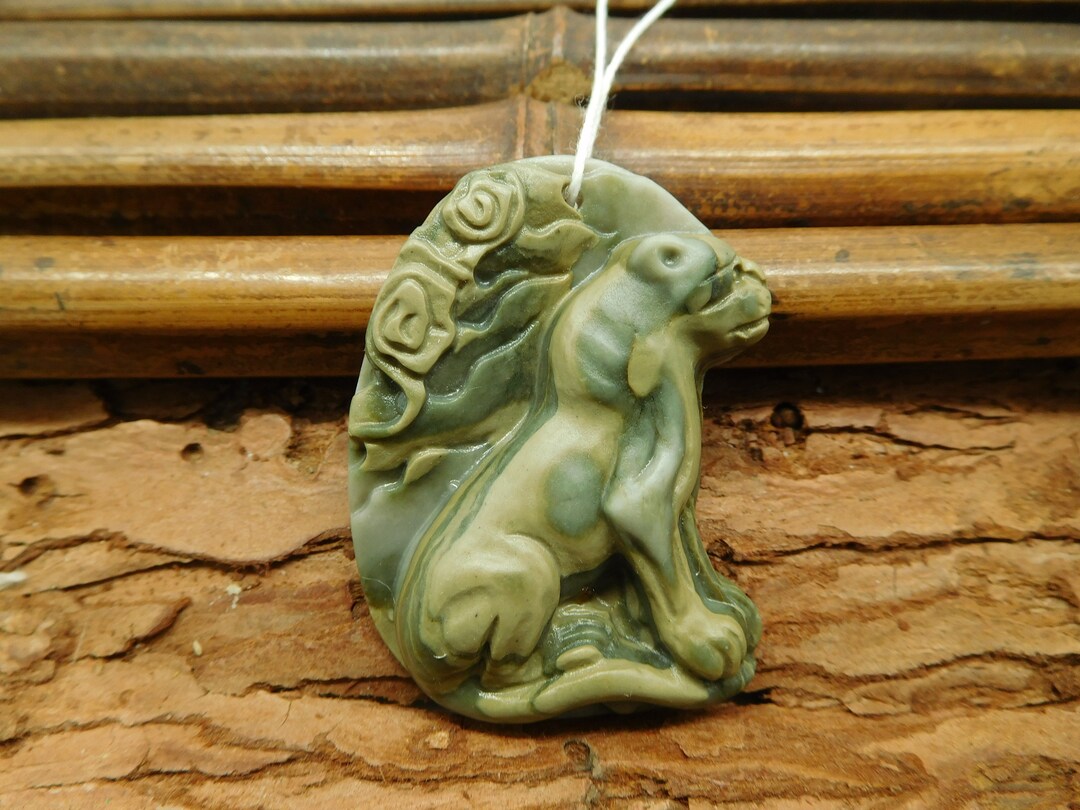 Carved Dog Pendant. Agate Jewelry 47 X 32 X 7 Mm (B1643) - Etsy